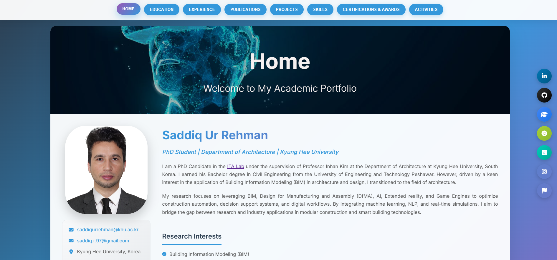Saddiq Ur Rehman - Academic Portfolio